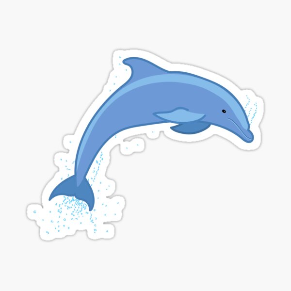 "Cute Jumping Dolphin Illustration" Sticker for Sale by judgeart ...
