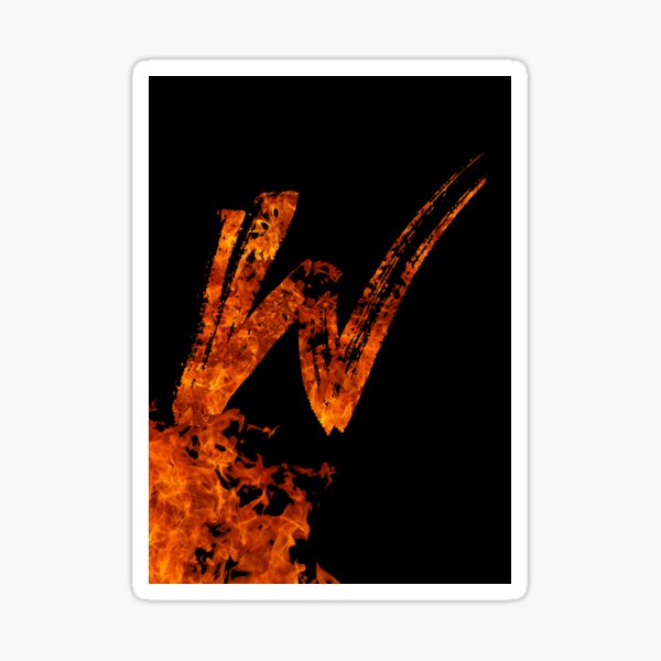 "Burning on Fire Letter W" Sticker by hatimelhag | Redbubble