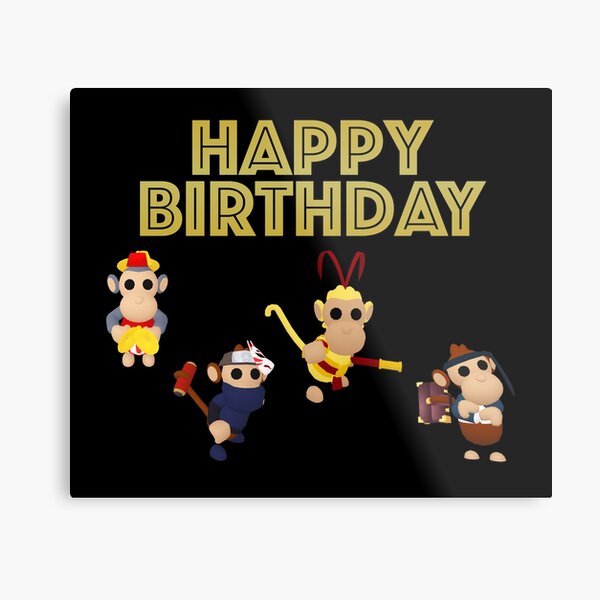 "Roblox Adopt Me Monkeys Happy Birthday" Metal Print by T-shirt-Designs ...