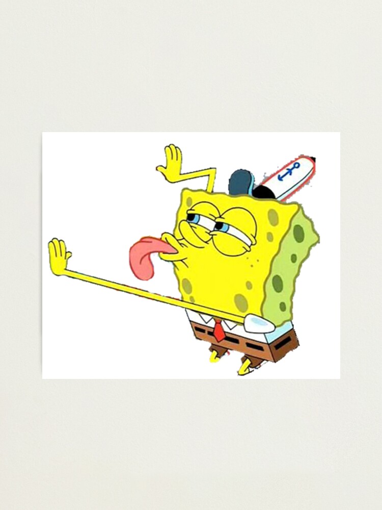 Lámina fotográfica «Bob Esponja lamiendo meme» de samanthhe | Redbubble