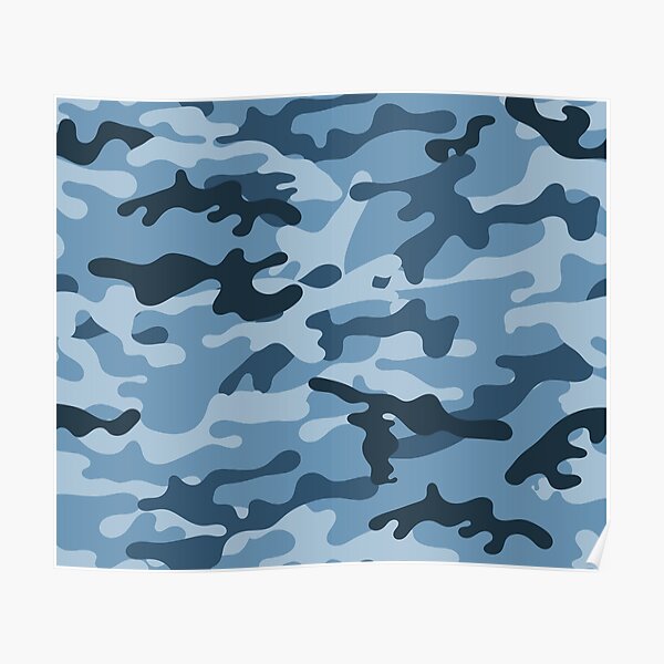 "Camouflage Pattern Cool Army Blue Dark Blue & White Camo Print Color ...