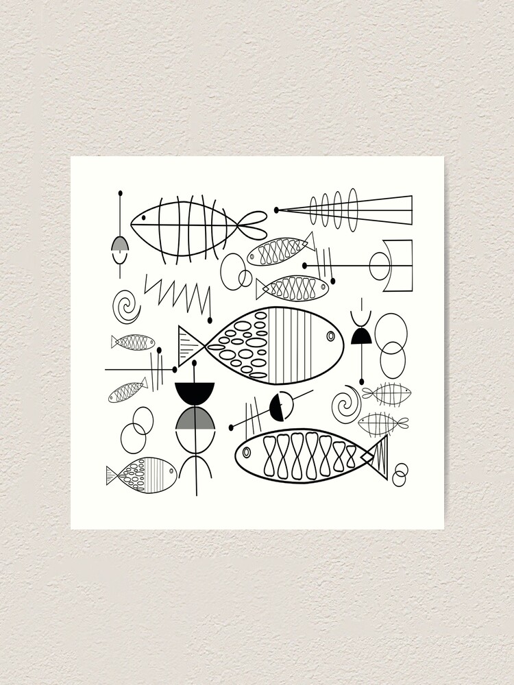 "Mid-Century Modern Fish" Art Print for Sale by gailg1957 | Redbubble
