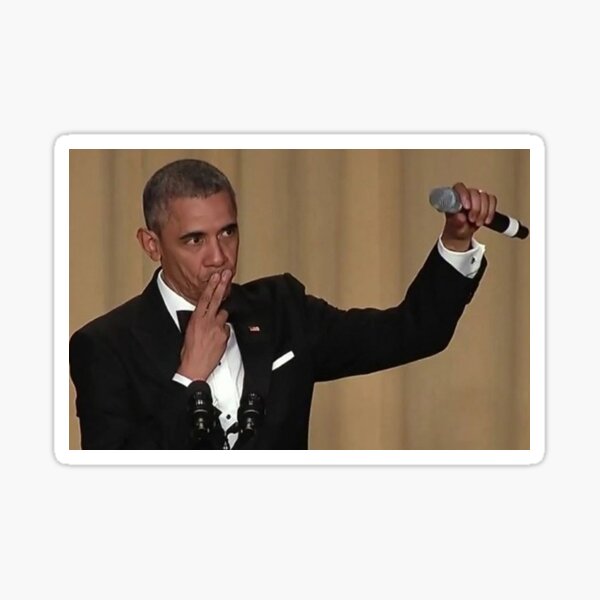 "Obama mic drop meme" Sticker for Sale by samanthhe | Redbubble