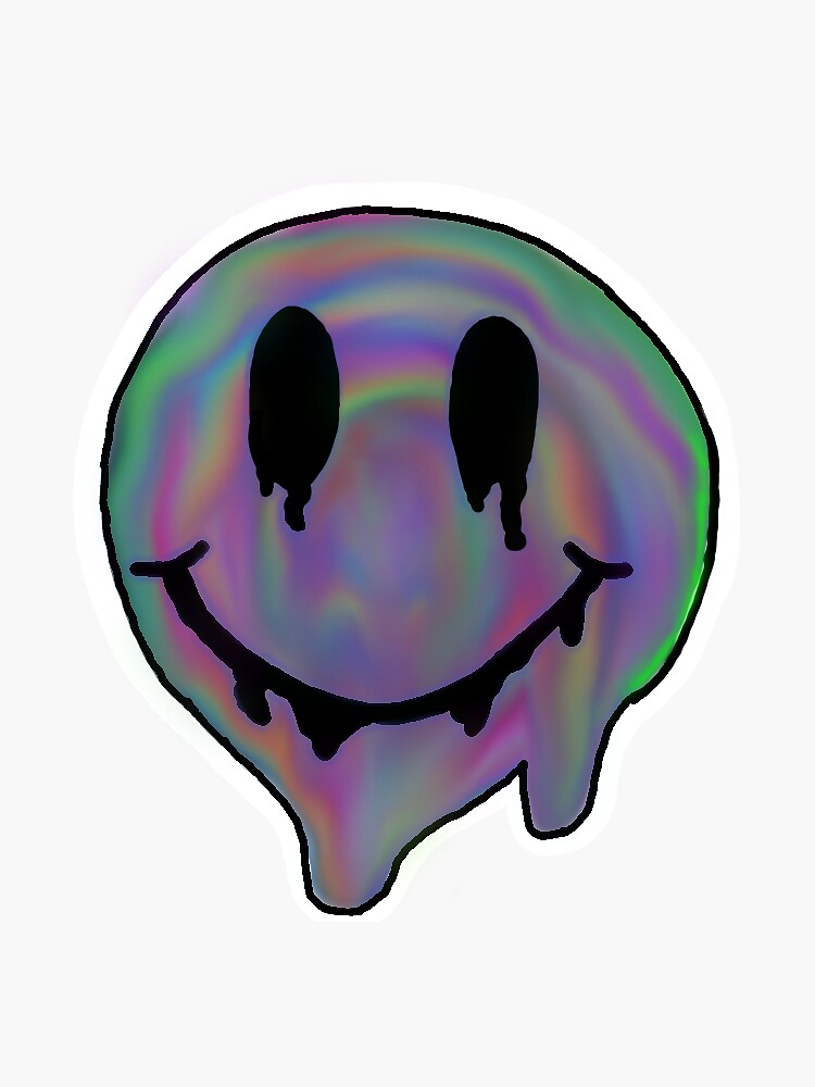 "melted smiley" Sticker for Sale by RapunzelDuh | Redbubble