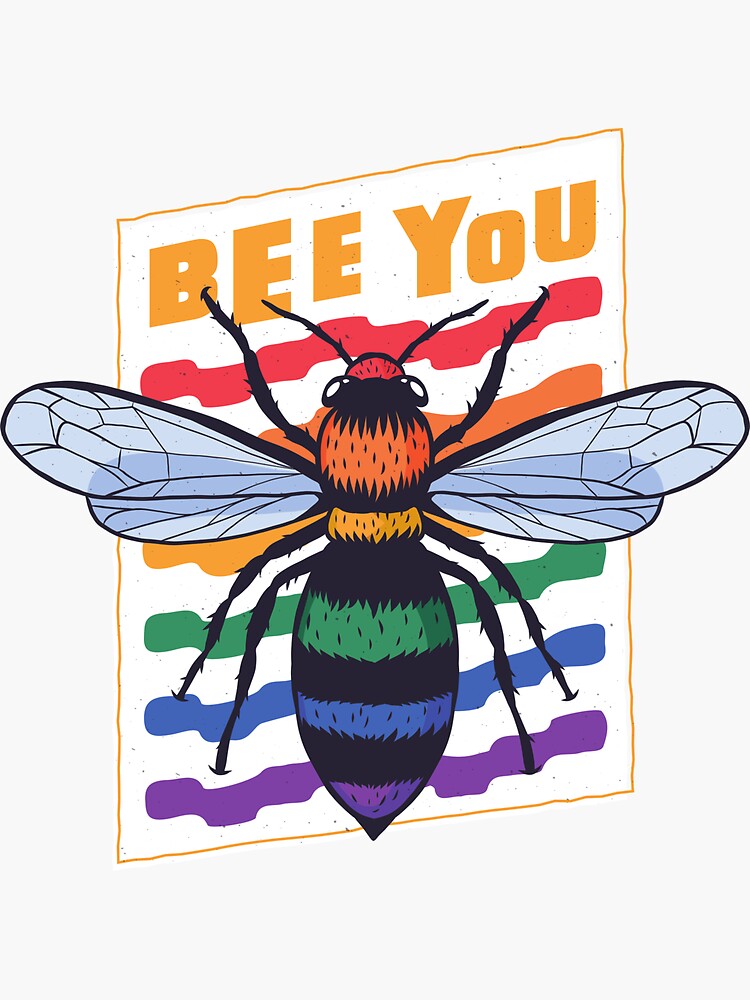 "Bee You LGBT Bee Flag" Sticker for Sale by Designili | Redbubble
