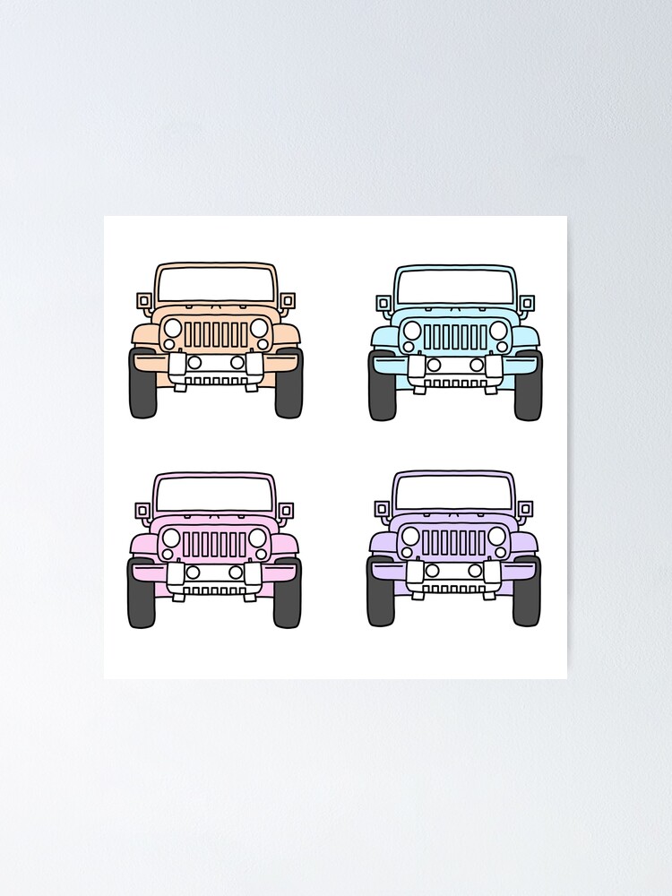 "Pack of pastel jeep " Poster by Pastel-PaletteD | Redbubble