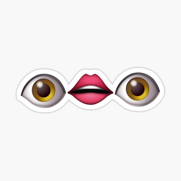 "Funny Eyes Lips Emoji" Sticker for Sale by RiaBubble | Redbubble