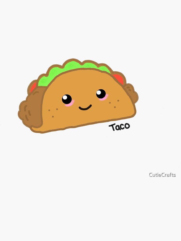 "Cute Taco with a Face" Sticker for Sale by CutieCrafts | Redbubble