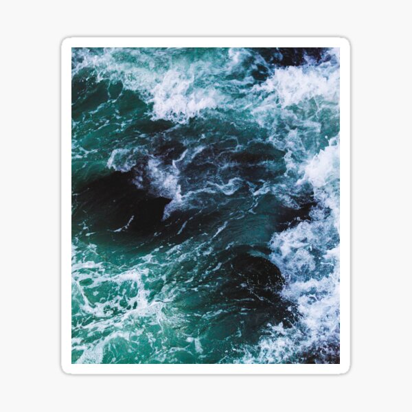 "The Water Wave of The Blue Ocean" Sticker for Sale by OdmiDesign ...