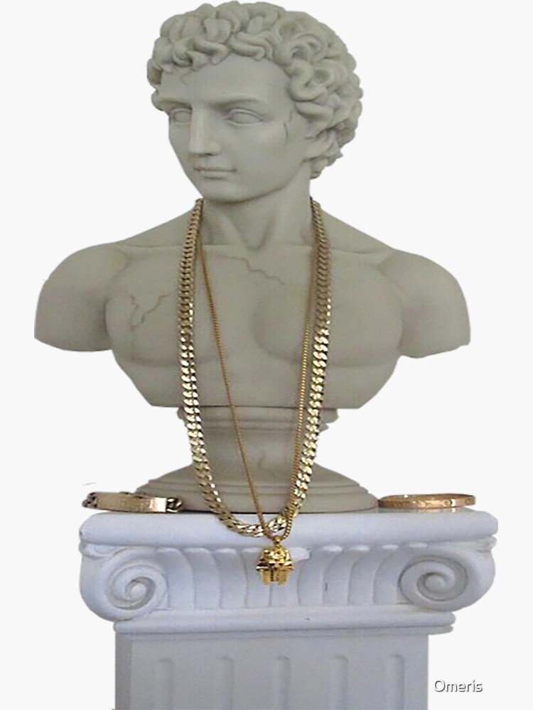 "bust statue gold vaporwave" Sticker for Sale by Omeris | Redbubble