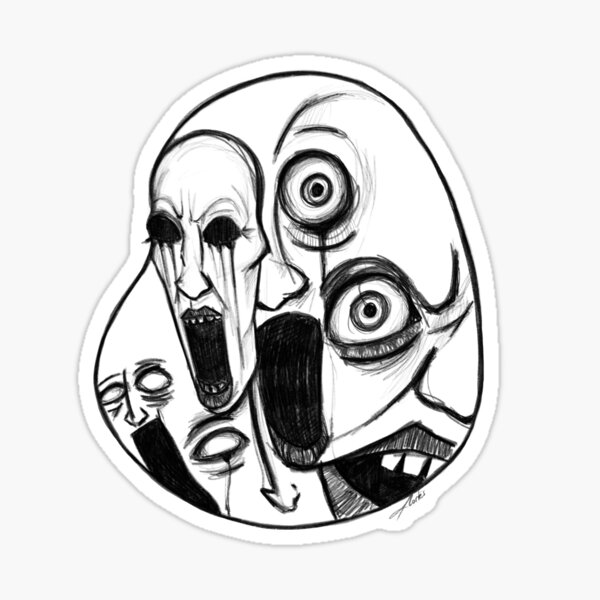 "Faces of agony" Sticker for Sale by ItsCortesart | Redbubble