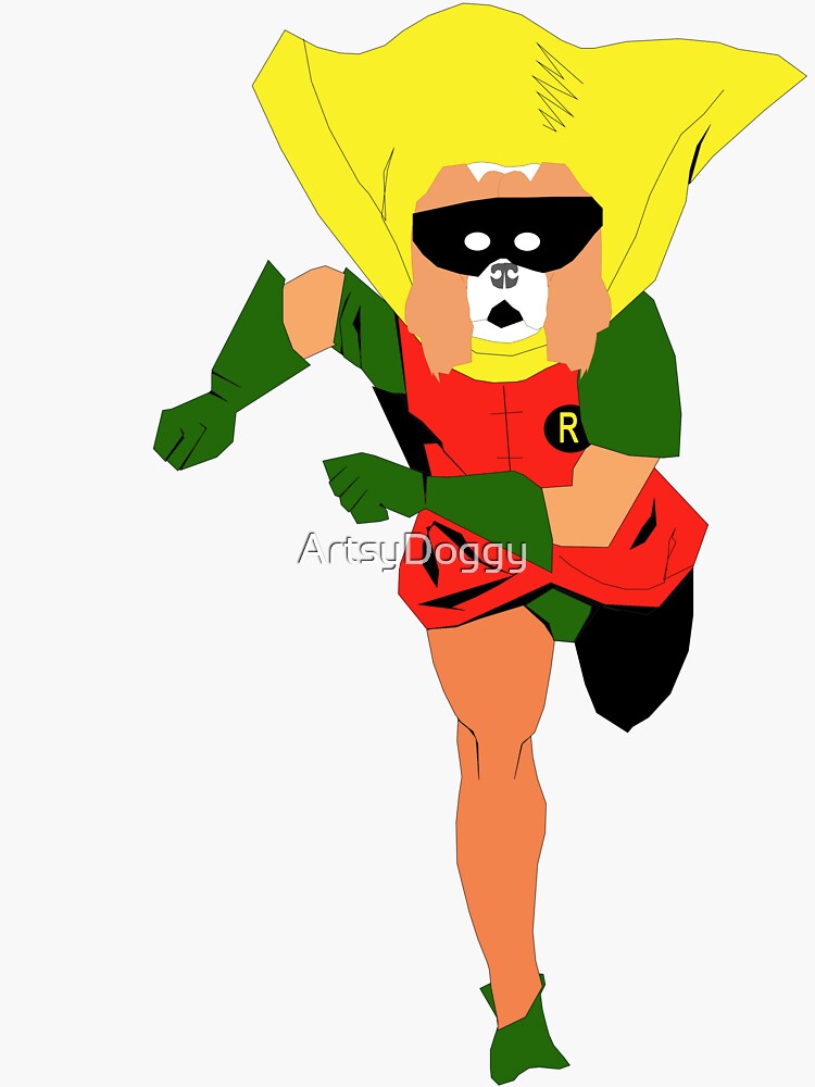 "Rover the Sidekick Superdog" Sticker for Sale by ArtsyDoggy | Redbubble