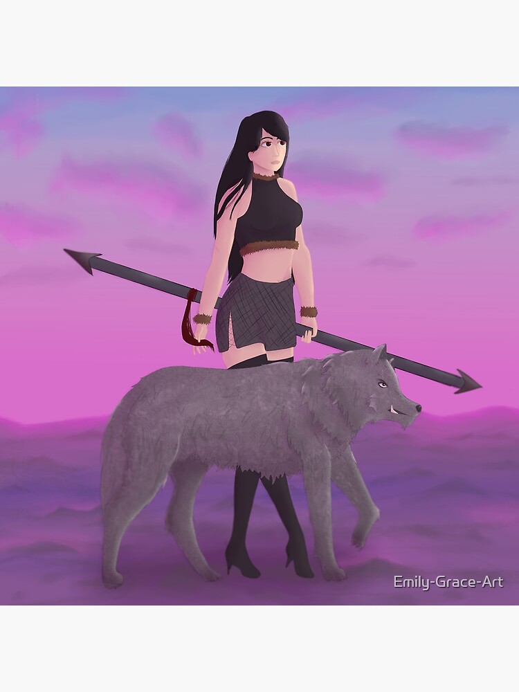 "Der Wanderer und der Wolf" Poster von Emily-Grace-Art | Redbubble