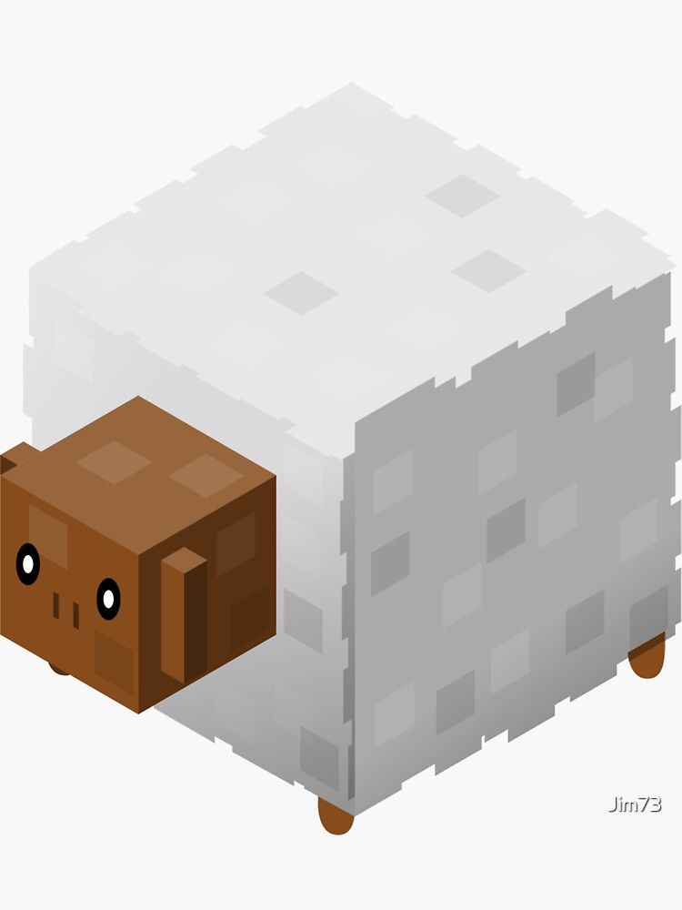 "Minecraft Sheep Block" Sticker for Sale by Jim73 | Redbubble