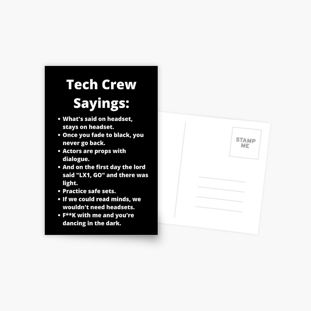 "Theatre Tech Crew Sayings" Sticker for Sale by edwah2004 | Redbubble