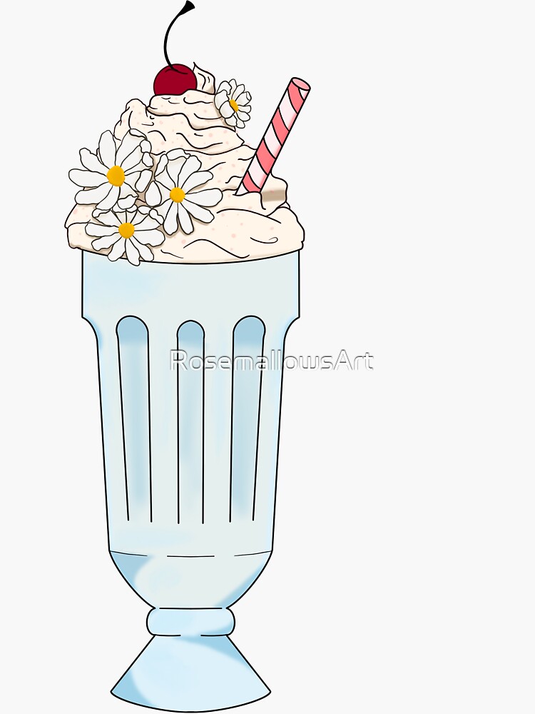 "Daisy Vanilla MIlkshake" Sticker for Sale by RosemallowsArt | Redbubble