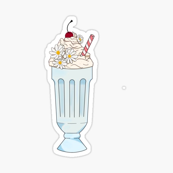 "Daisy Vanilla MIlkshake" Sticker for Sale by RosemallowsArt | Redbubble