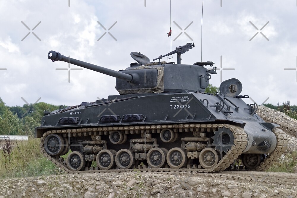 "M4A2 (76) HVSS Sherman Tank" by Andrew Harker | Redbubble
