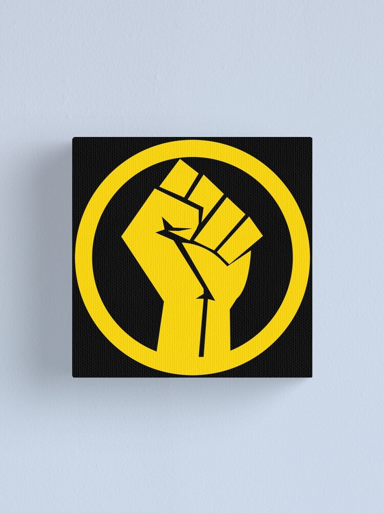 "Black Power Fist (black and yellow)" Canvas Print for Sale by ...
