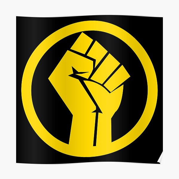 "Black Power Fist (black and yellow)" Poster by Thelittlelord | Redbubble