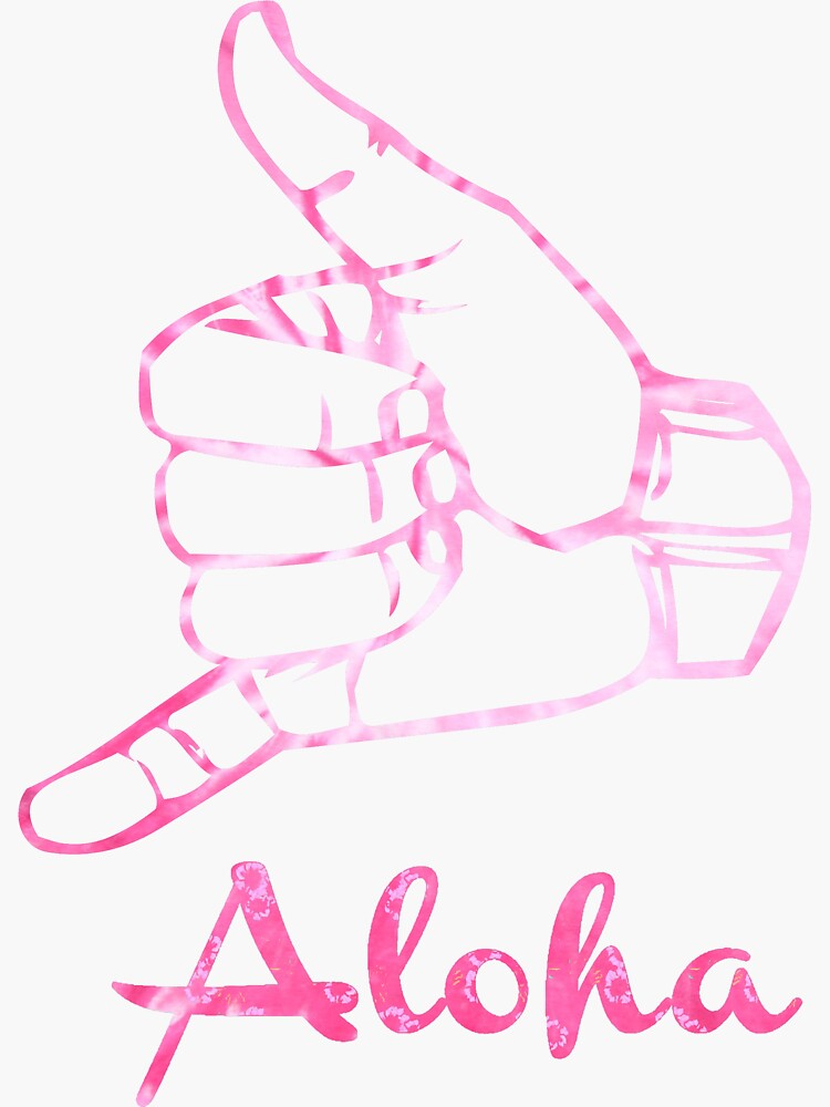 "Shaka Tie Dye Pink Pale colouring ( Aloha ) " Sticker by AntoineVacc ...