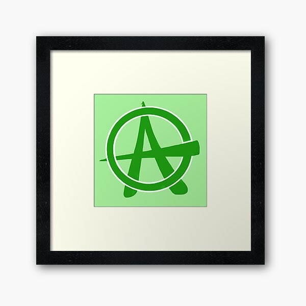 "Green Anarchy Revolution Symbol " Framed Art Print for Sale by ...