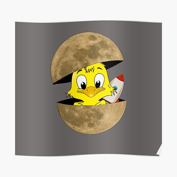 "duck moon , funny duck and moon " Poster by TY-Shirt | Redbubble