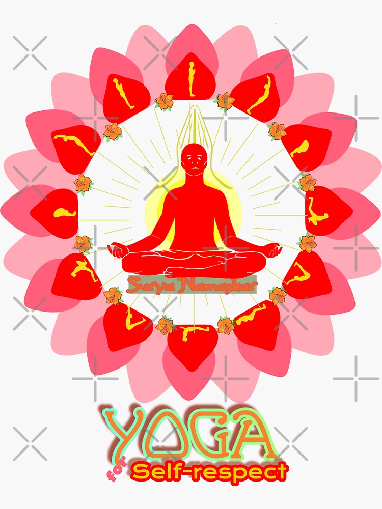 "YOGA FOR SELF RESPECT" Sticker by anilk46 | Redbubble