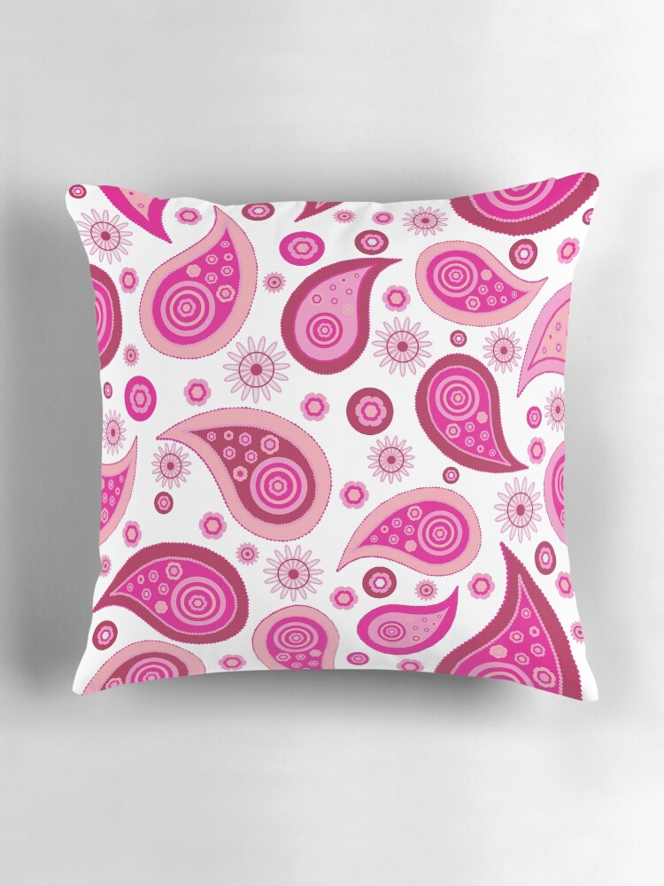 "Pink Paisley Pattern" Pillow for Sale by SirSleepsAlot | Redbubble