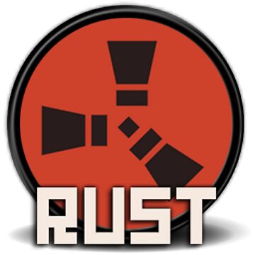 "Rust logo" Sticker for Sale by cemolamli | Redbubble