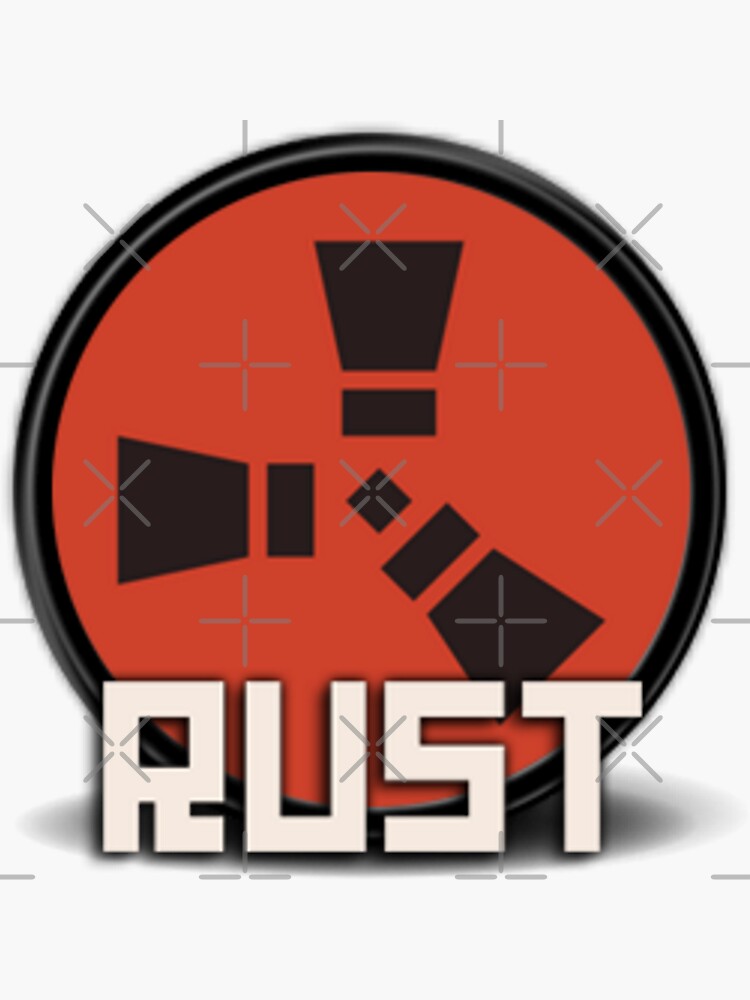 "Rust logo" Sticker for Sale by cemolamli | Redbubble
