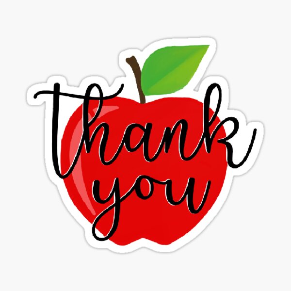 "Thank youTeacher Apple" Sticker by createdbyjp | Redbubble