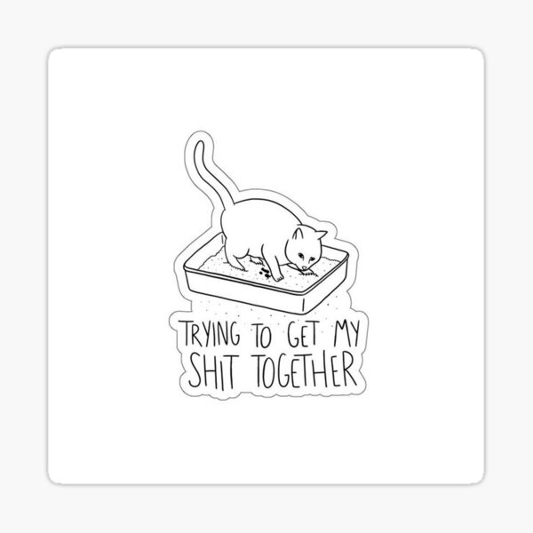"Cute funny cat motivational quote" Sticker for Sale by skeeri | Redbubble