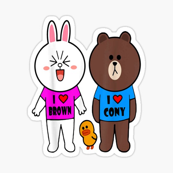 "Cute brown bear cony bunny rabbit duck we love each other " Sticker ...