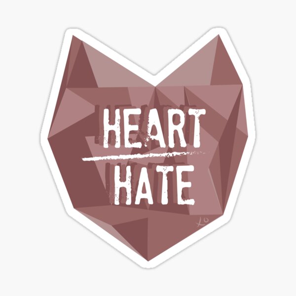 "Heart over Hate" Sticker by omgahitskasey | Redbubble
