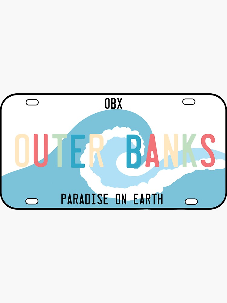"Outer Banks License Plate" Sticker by kmjackson2019 | Redbubble