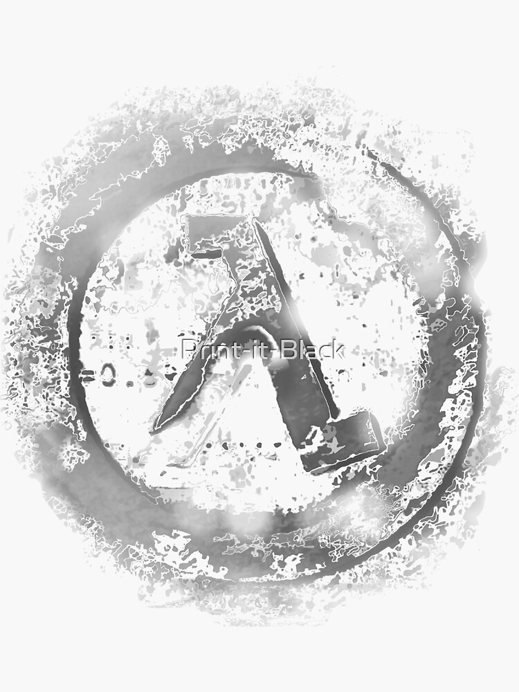 "Half-Life Delta vintage B/W" Sticker for Sale by Print-it-Black ...