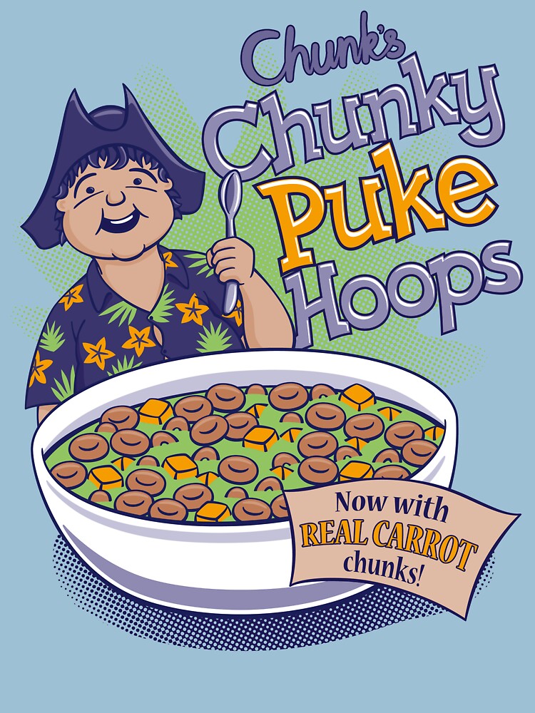 "Chunk's Chunky Puke Hoops" T-shirt for Sale by DoodleDojo | Redbubble ...