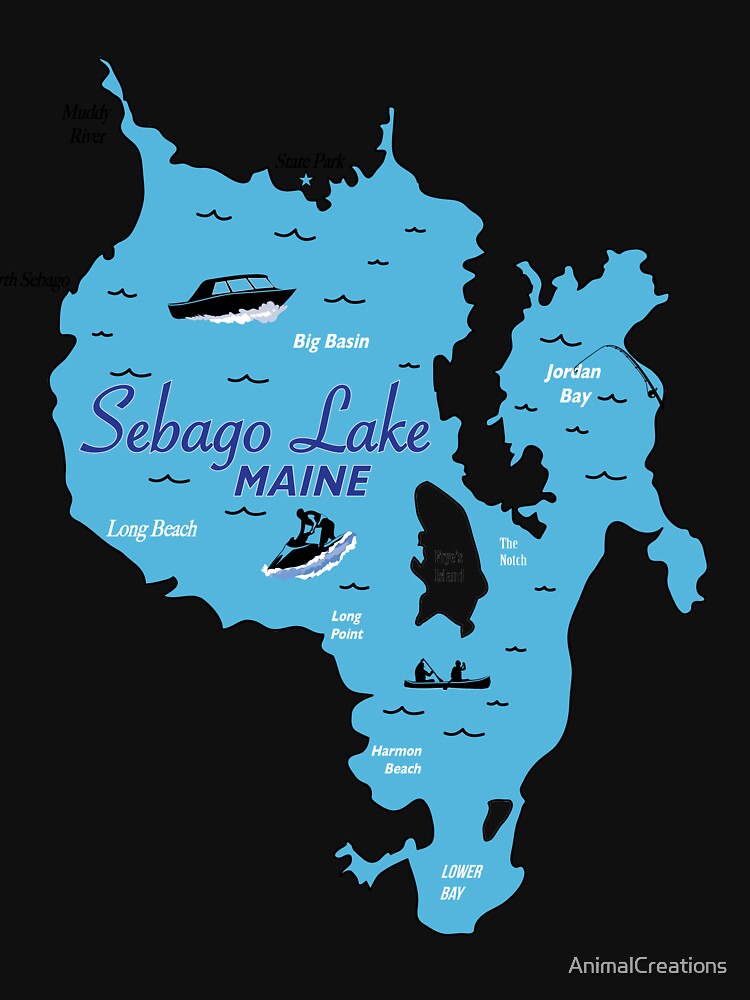 "Sebago Lake Maine" T-shirt for Sale by AnimalCreations | Redbubble ...