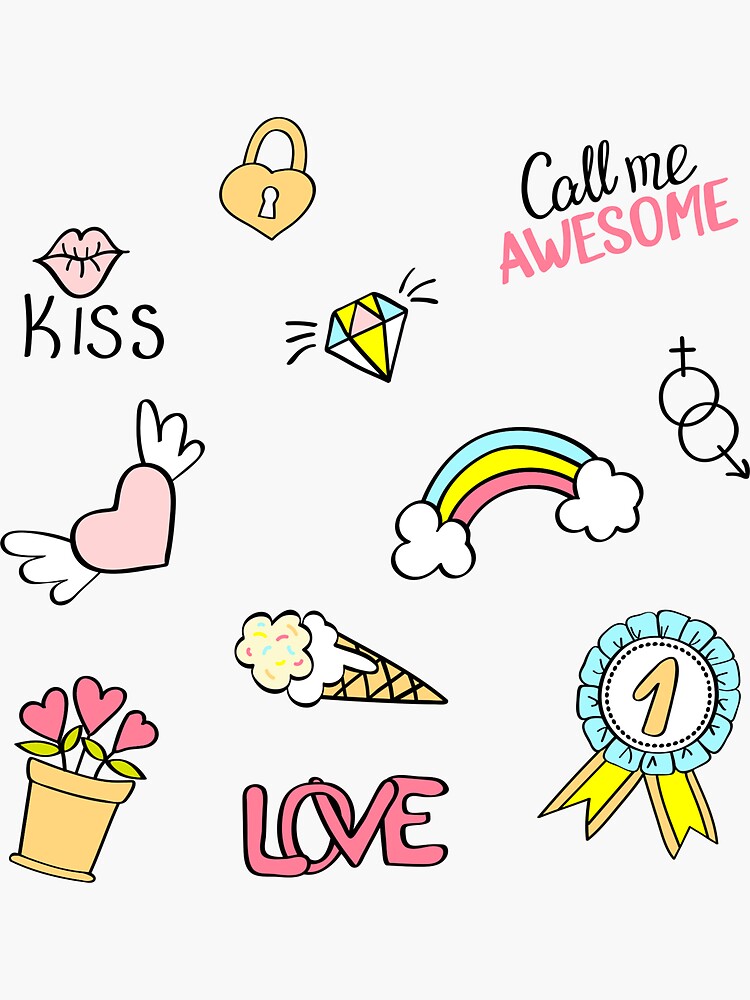 "Girly Sticker Collection" Sticker by Blacklasch | Redbubble