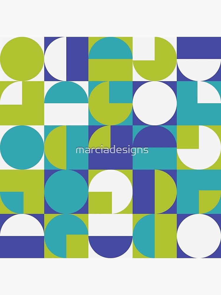 "retro mod circles blue" Poster by marciadesigns | Redbubble