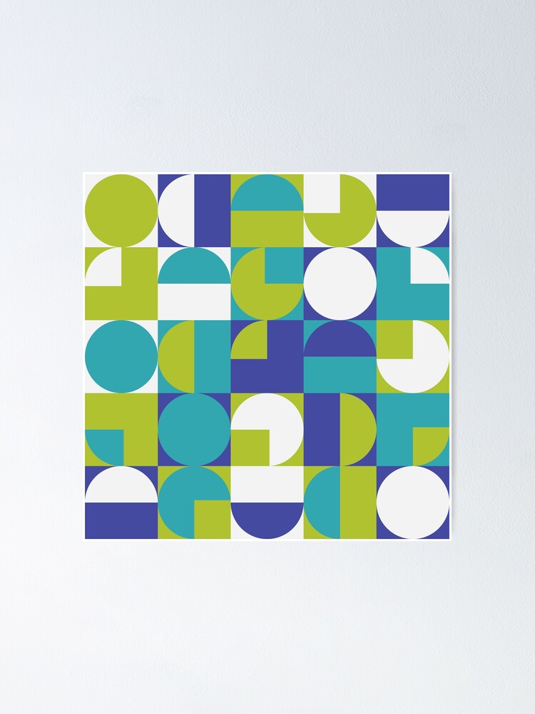 "retro mod circles blue" Poster by marciadesigns | Redbubble