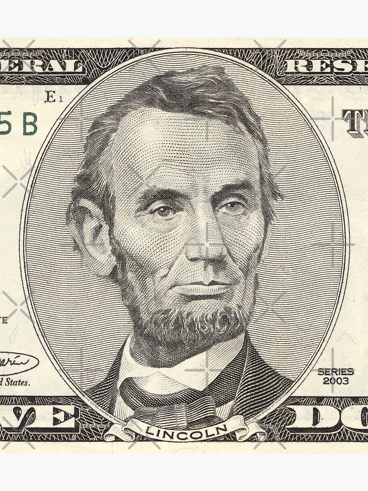 United States Five Dollar Bill Abraham Lincoln Photographic Print