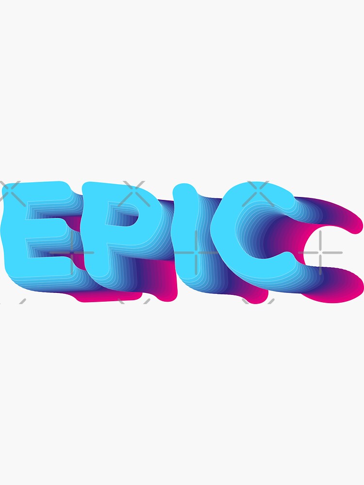 "Colorful epic lettering with gradient" Sticker for Sale by KiwiBrush ...