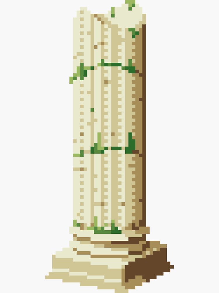 "Pixel Art Ancient Pillar" Sticker for Sale by curlymario | Redbubble