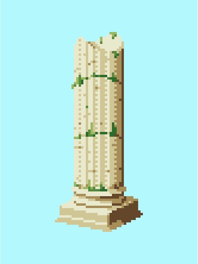 "Pixel Art Ancient Pillar" Poster for Sale by curlymario | Redbubble