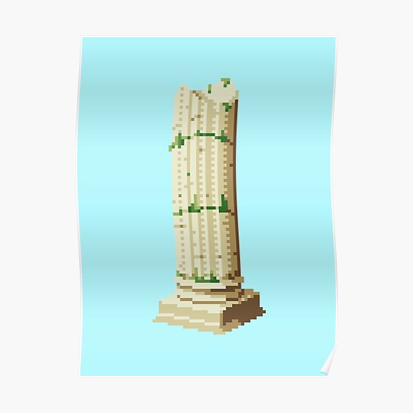 "Pixel Art Ancient Pillar" Poster for Sale by curlymario | Redbubble