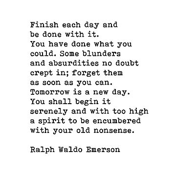 "Finish Each Day, Ralph Waldo Emerson, Motivational Quote" Postcard for ...