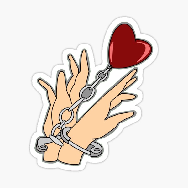"handcuffed love" Sticker by Nappyheadvicki | Redbubble