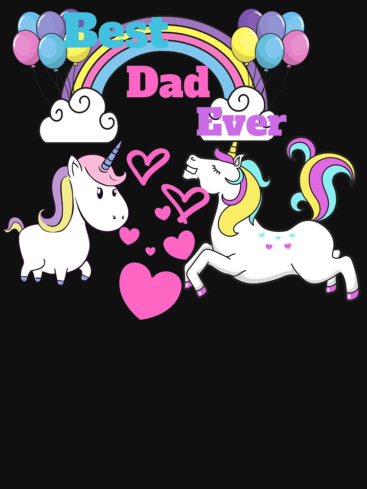 "Best Unicorn Dad Best Dad Ever" T-shirt for Sale by Medbouhouch ...